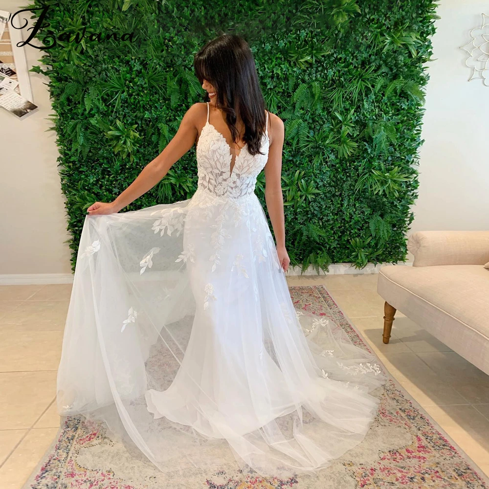 Zavana-Fashionable-Spaghetti-Straps-Wedding-Dresses-for-Mariages-Appliques-Mermaid-Backless ...