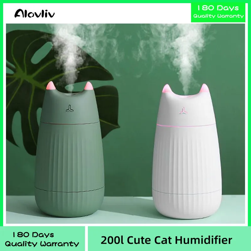 200ml Cute Cat USB Air Humidifier For Home Ultrasonic Car Mist Maker ...