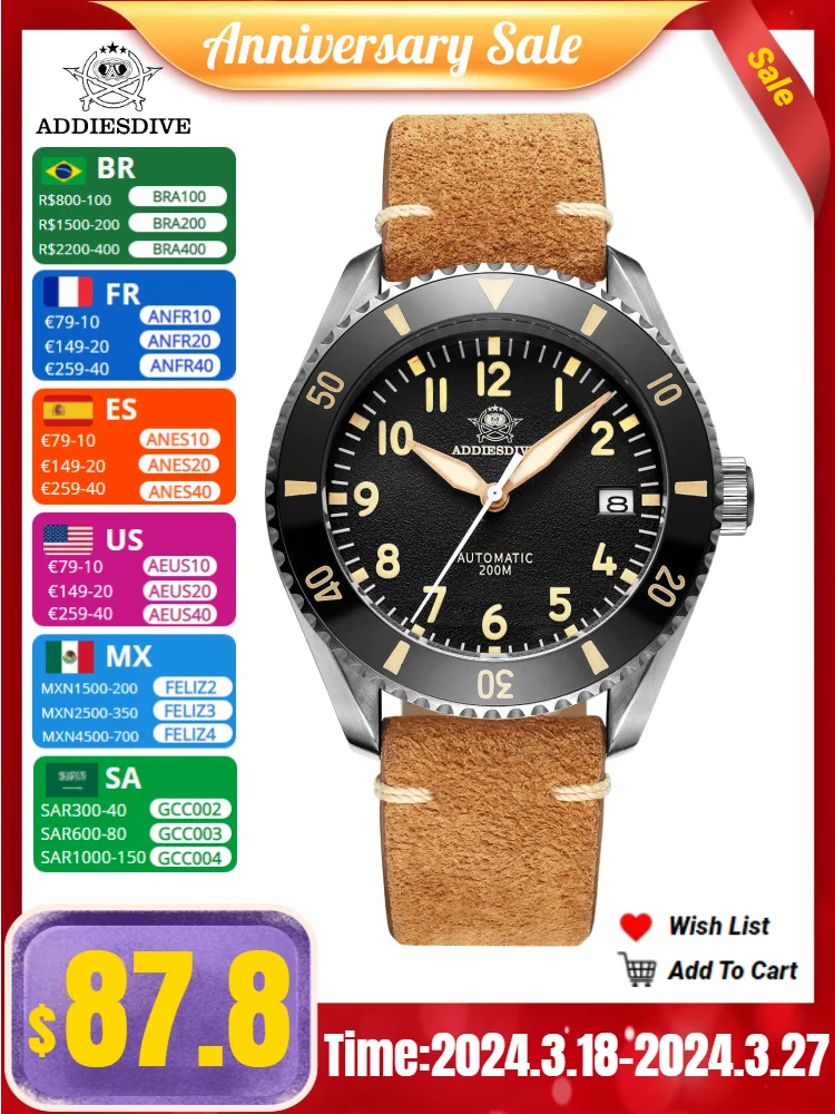 Addies-Dive-Men-s-Watch-Sapphire-Velvet-Band-Digital-Luminous-Retro ...