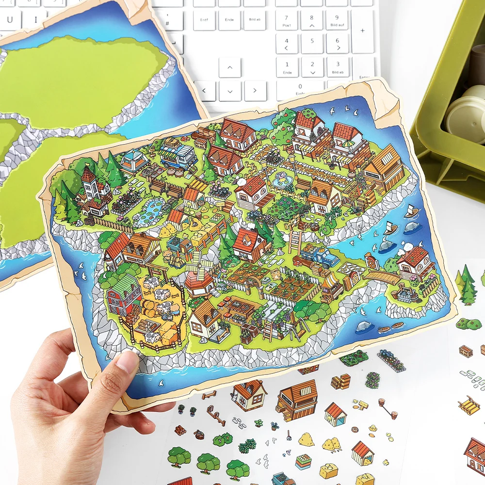 Scene Miniature Stickers Storage Stickers DIY Cabin Scene Stacking and ...
