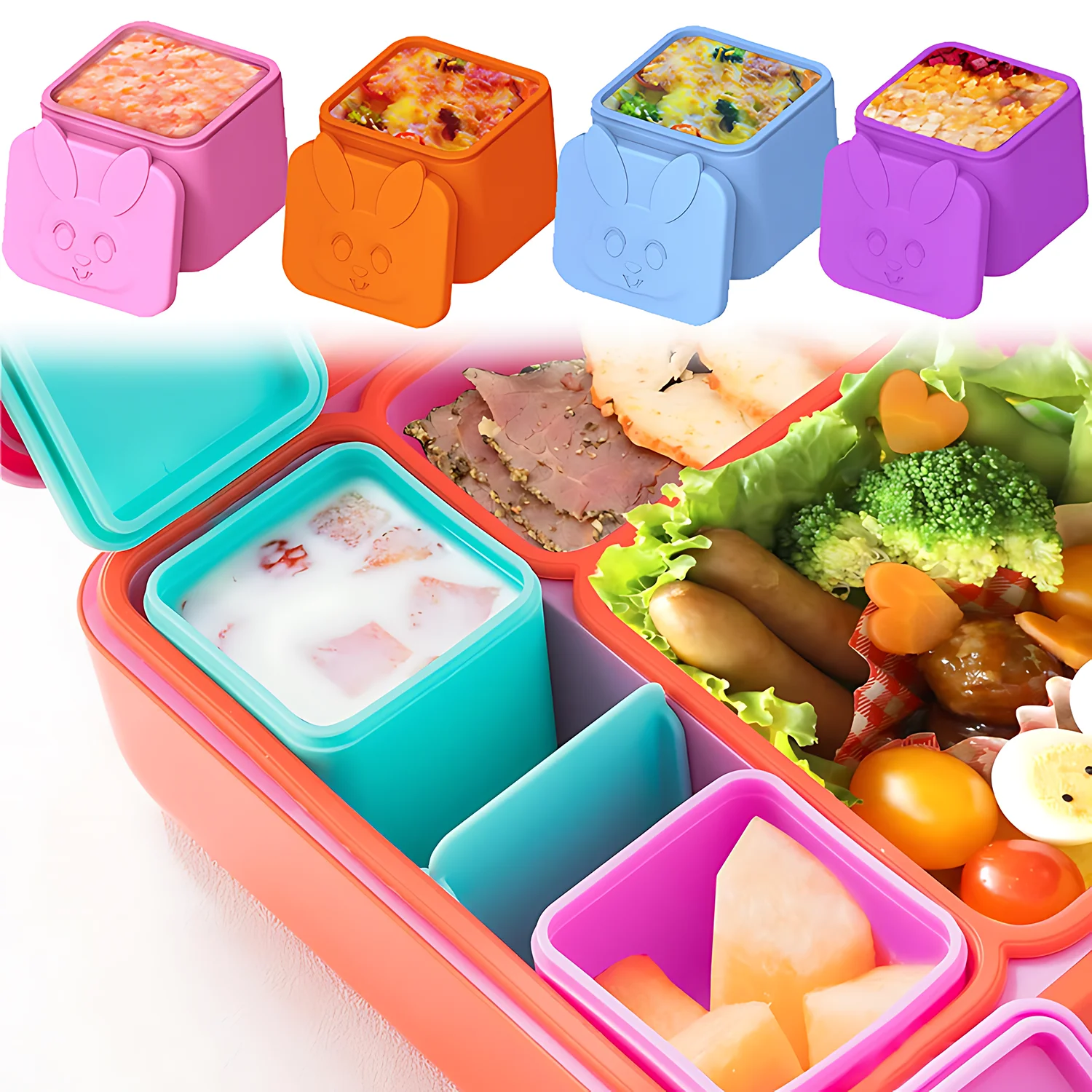 Silicone-Bento-Box-Condiment-Organizer-Sauce-Divider-Cup-with-Lid-Fruit ...