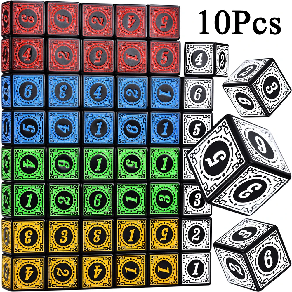 10Pcs-Set-16mm-D6-Dice-Square-Edged-Corner-Numbers-6-Sided-Dices ...