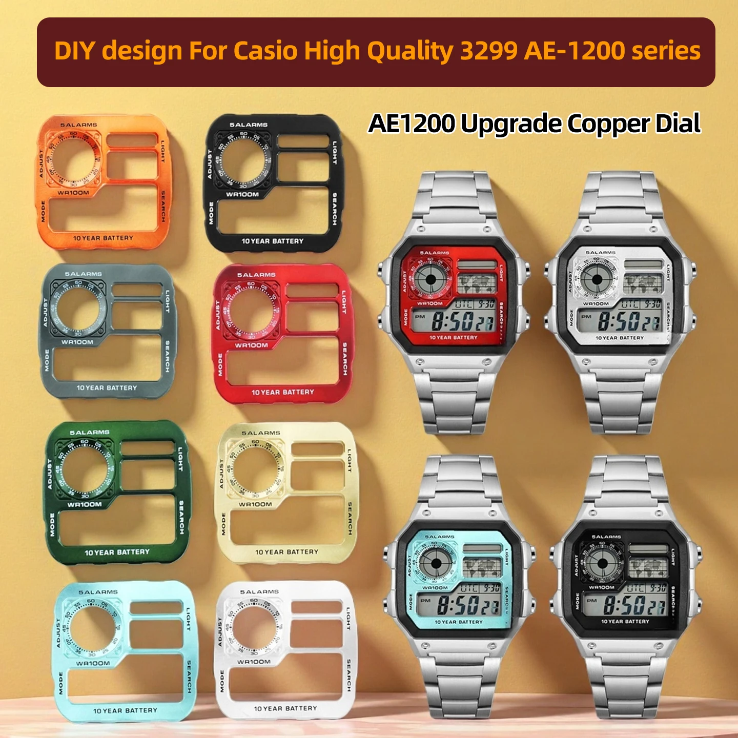AE1200 Upgrade Copper Dial For Casio High Quality 3299 AE-1200 Modified ...