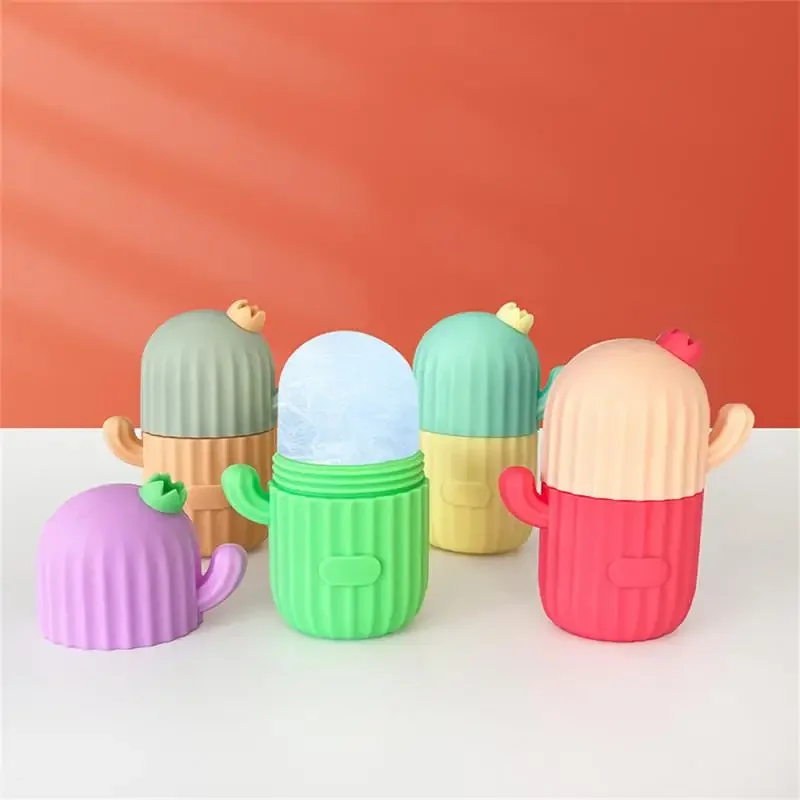 Silicone-Cactus-Facial-Ice-Tray-Mini-Portable-Compress-Cooling-Massage ...