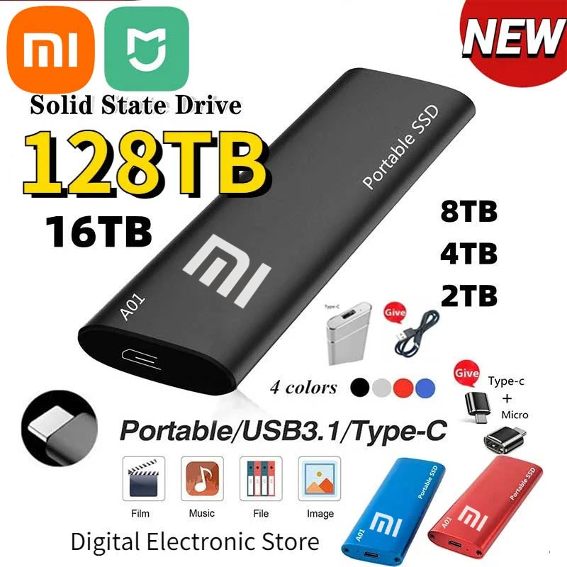 Xiaomi Mijia Portable SSD 128TB Hard Drive 1TB/2TB/30TB/64TB External ...