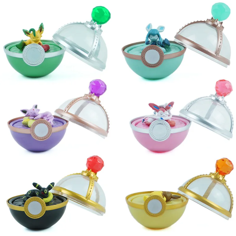 6style-Pokemon-Bikachu-Anime-Figure-Diamond-Gacha-Eevee-Sleeping ...