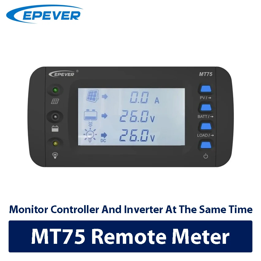 EPEVER-MT75-Remote-Meter-Monitor-Solar-Controller-And-Inverter-On-One ...
