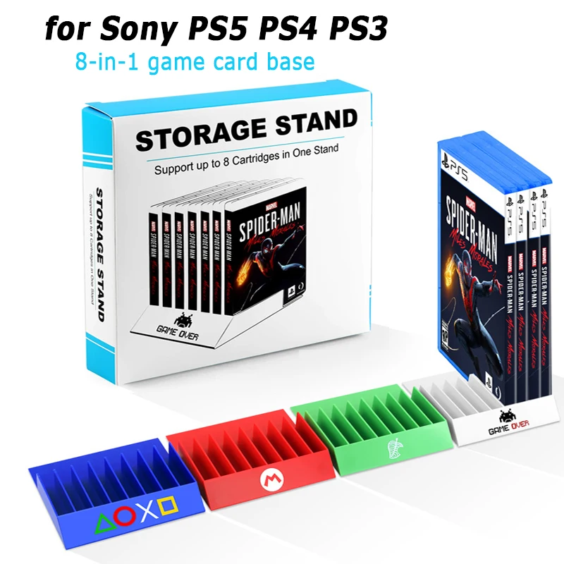 8-in-1 for PS5 game card base Bracket for PS4 disc CD Storage Box ...