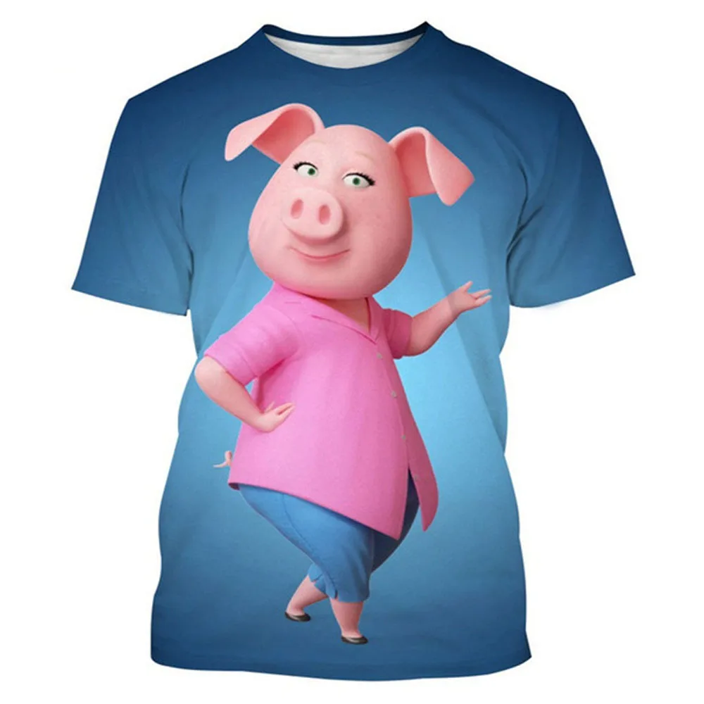 Camiseta-con-estampado-de-cerdo-divertido-para-hombre-ropa-informal-de ...