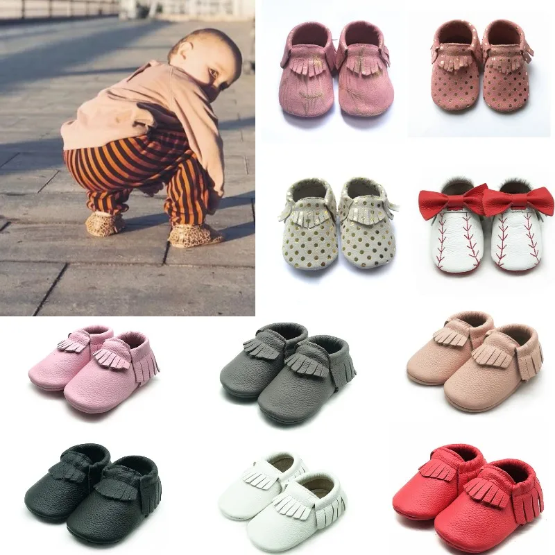 Baby-Moccasins-Soft-Sole-Leather-Crib-Shoes-First-Walker-Newborn ...