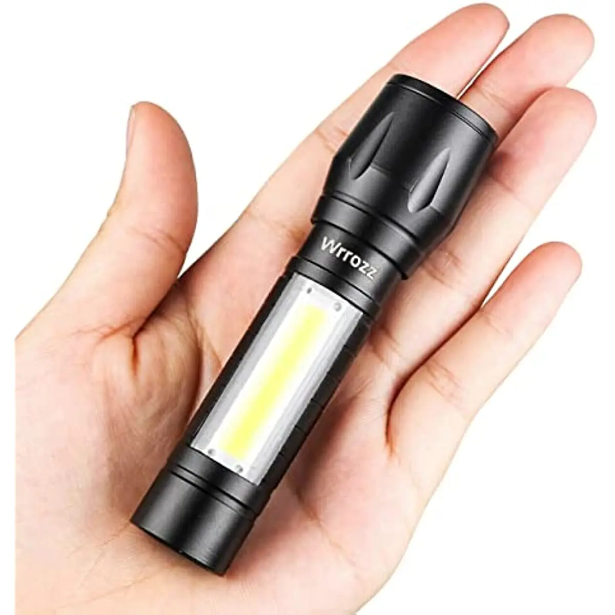 Led flashlight rechargeable USB mini light portable compact flash with ...