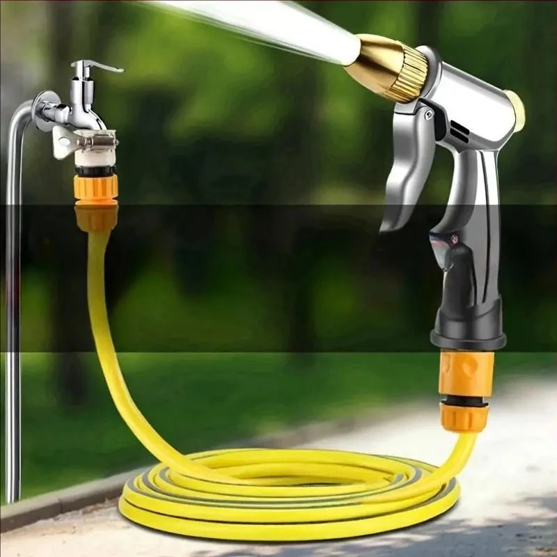 High-Pressure-Garden-Hose-With-Spray-Gun-Made-of-Stretchable-And ...