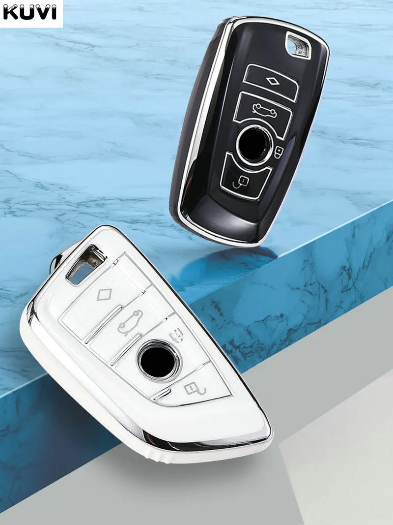KUVI 새로운 TPU 자동차 키 케이스 Fob BMW X3 X5 X6 F30 F34 E60 E90 F10 E34 E36 F20 ...