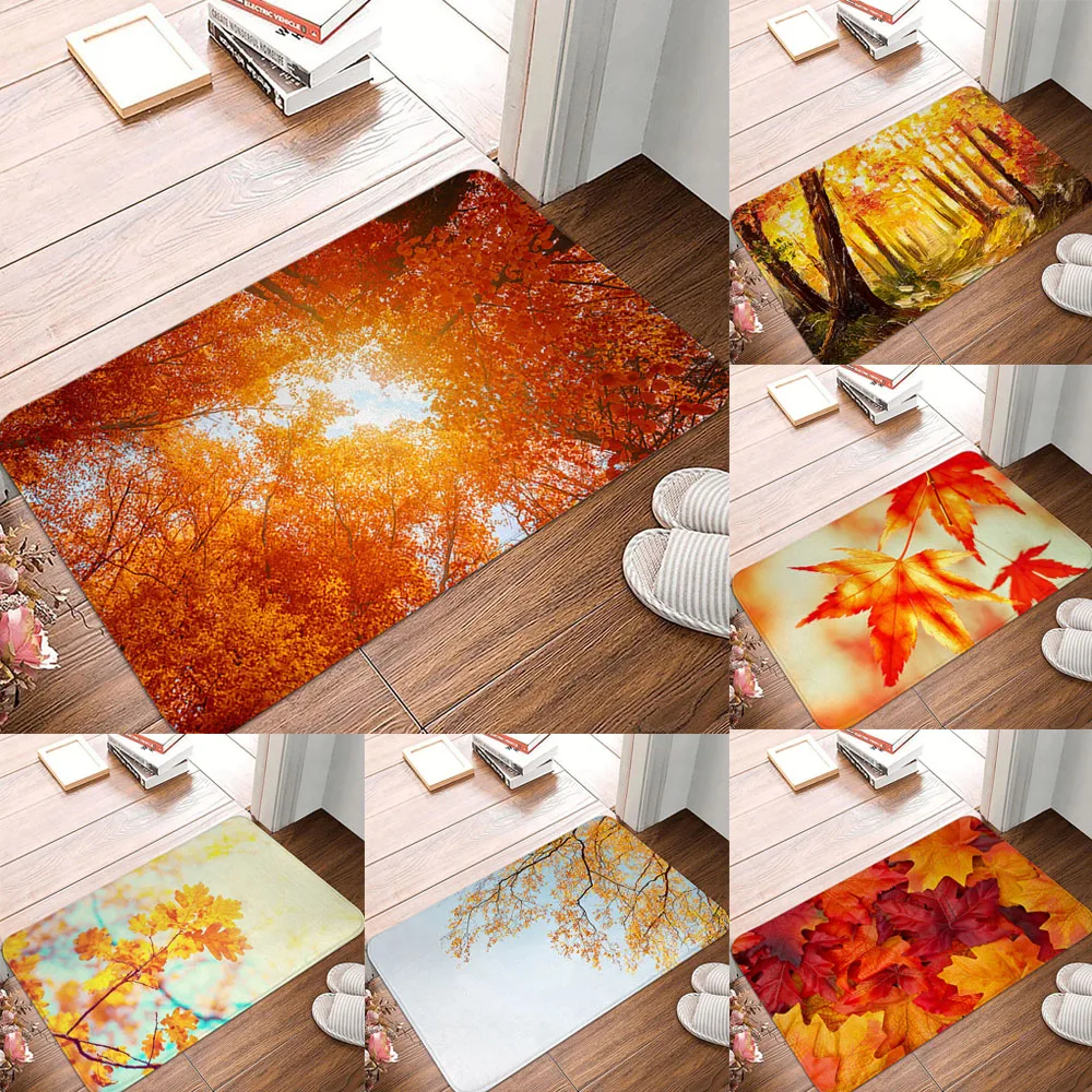 Autumn-Forest-Maple-Leaf-Print-Pattern-Floor-Mat-Home-Living-Room ...