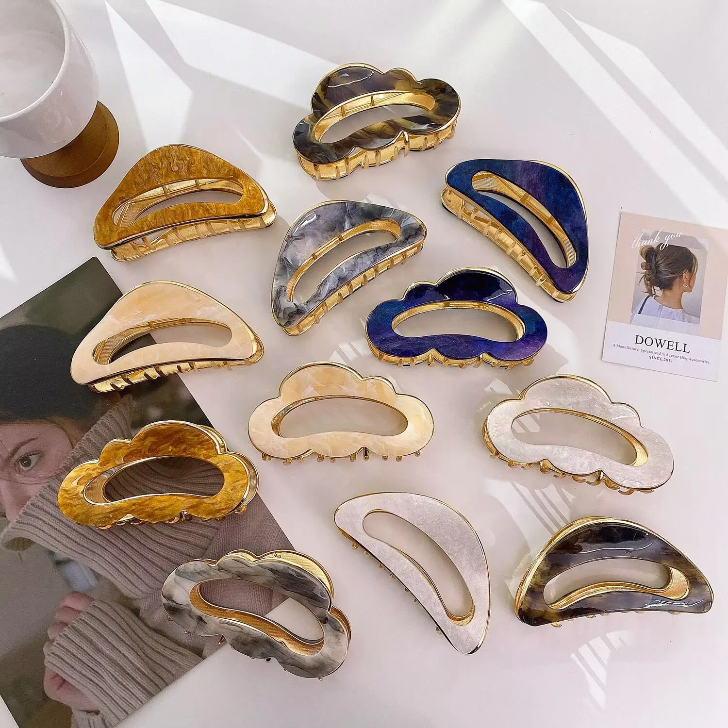 Claw Hair Clips. Unique and casual summer family style. Acetate ...