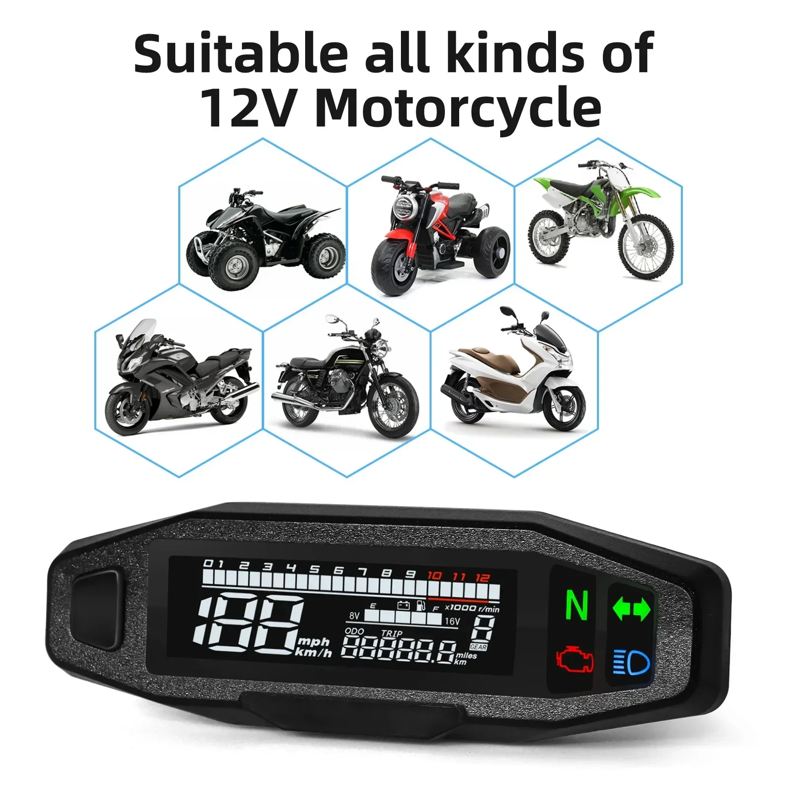 Universal-RPM-Motorcycle-Meter-Speedometer-Digital-Odometer-Instrument ...