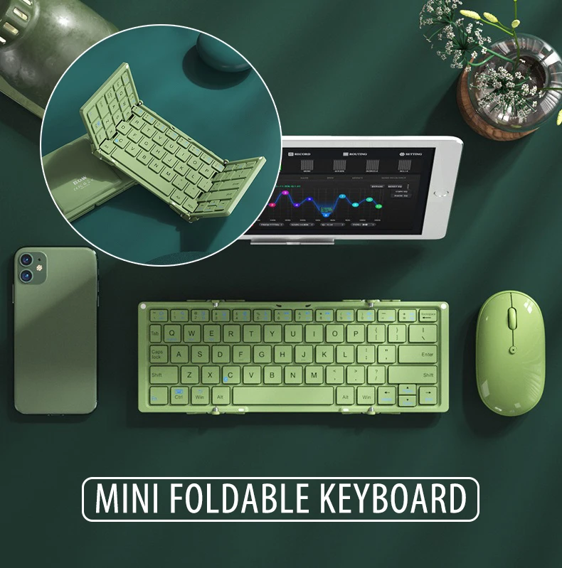 BOW-Foldable-Bluetooth-Keyboard-Pink-Wireless-Portable-Keyboard-for ...