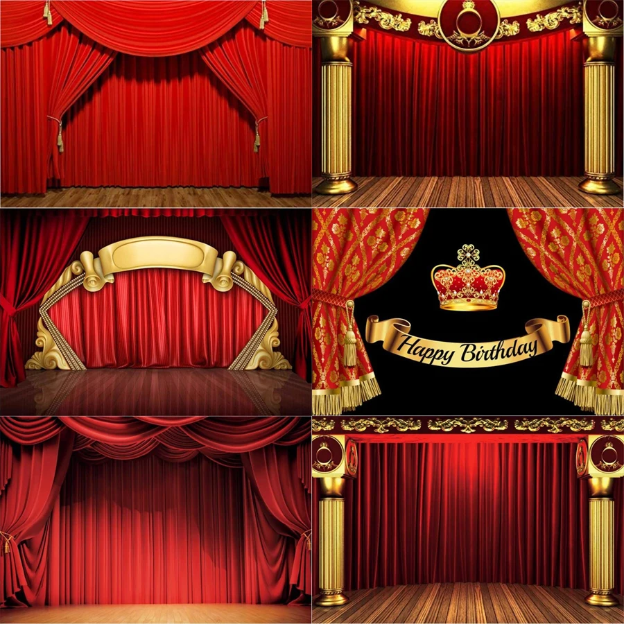 Red Curtain Stage Spotlight