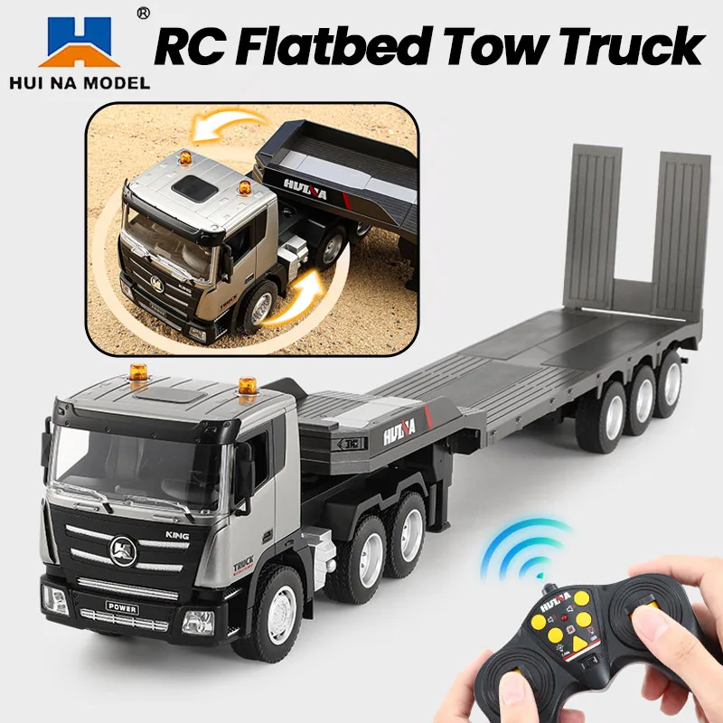 Huina-1318-Rc-Truck-Alloy-9Ch-1-24-83Cm-Large-Flatbed-Trailer-Remote ...