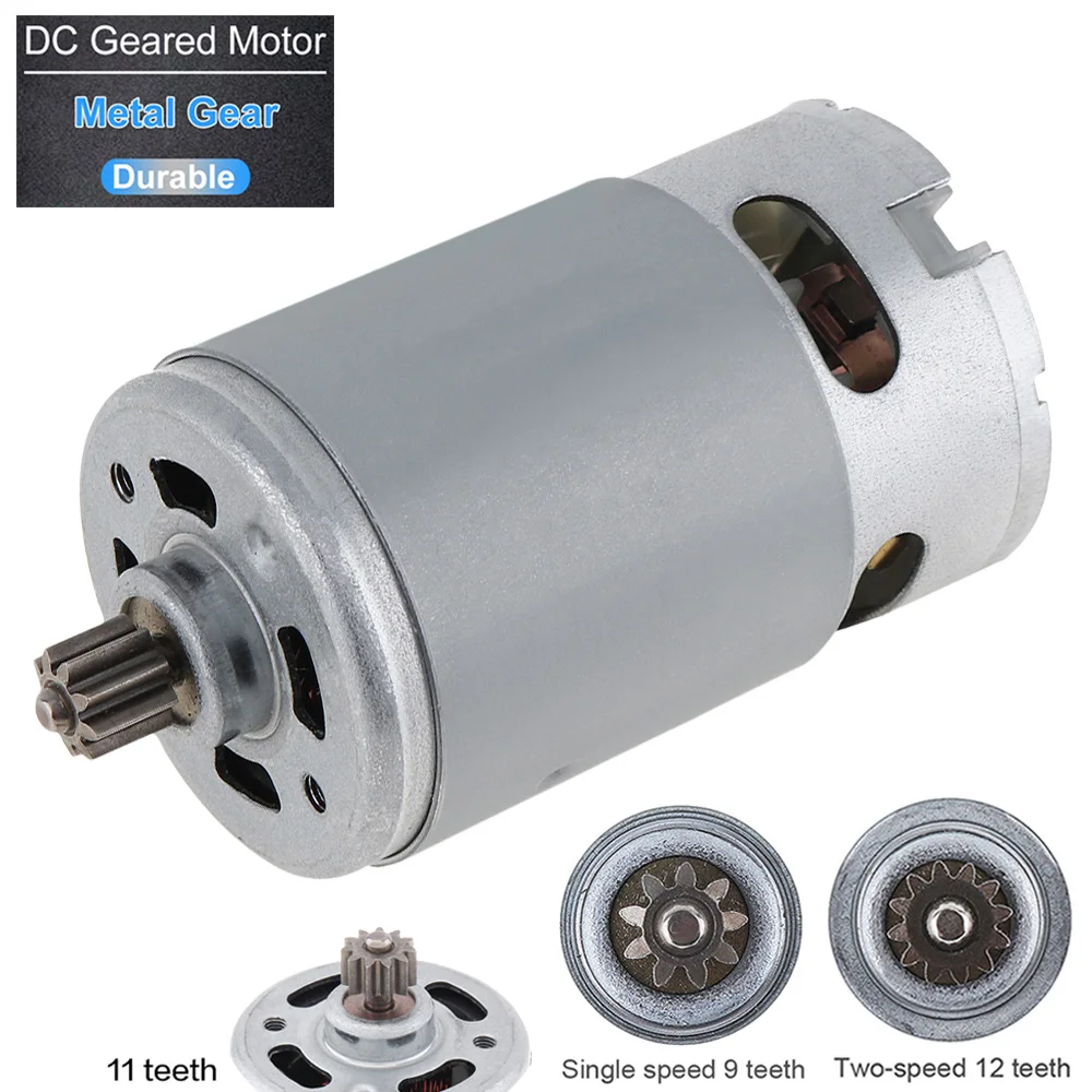 RS550 19500 RPM DC Motor 12V 16.8V 21V 25V 9 / 11 / 12 Teeth High ...