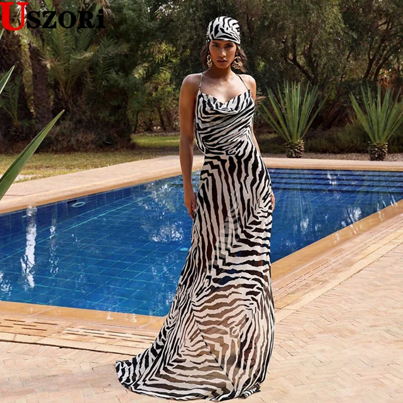 Summer 2022 Sexy Women Beach Dress Lady Spaghetti Strap Side Split Long