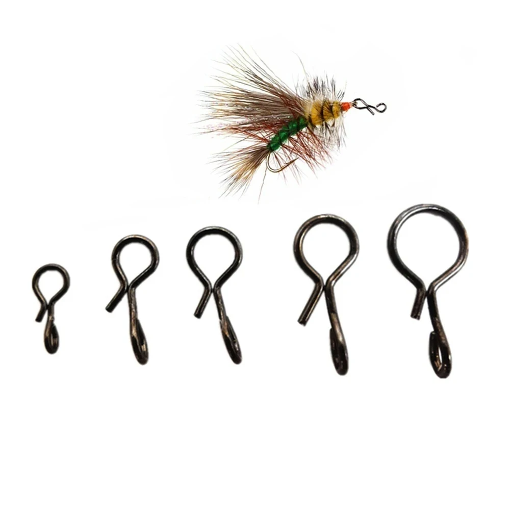 Yisy-50PCS-Fly-Fishing-Snap-Quick-Change-For-Flies-Hook-Lures-Stainless ...