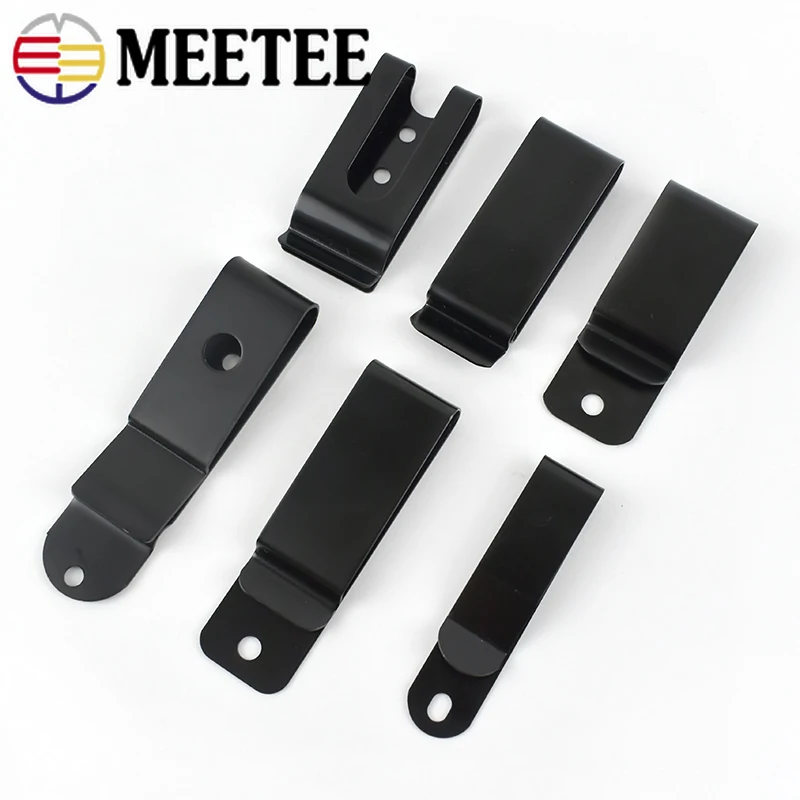 Meetee 5/10Pcs Black Metal Spring Buckles Belt Holster Sheath Clip ...