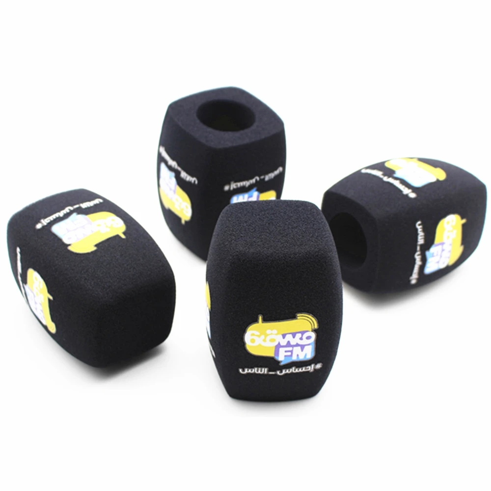 5pcs-Flocked-Mic-Foam-Windscreens-Logo-Printed-Handhold-Microphone ...
