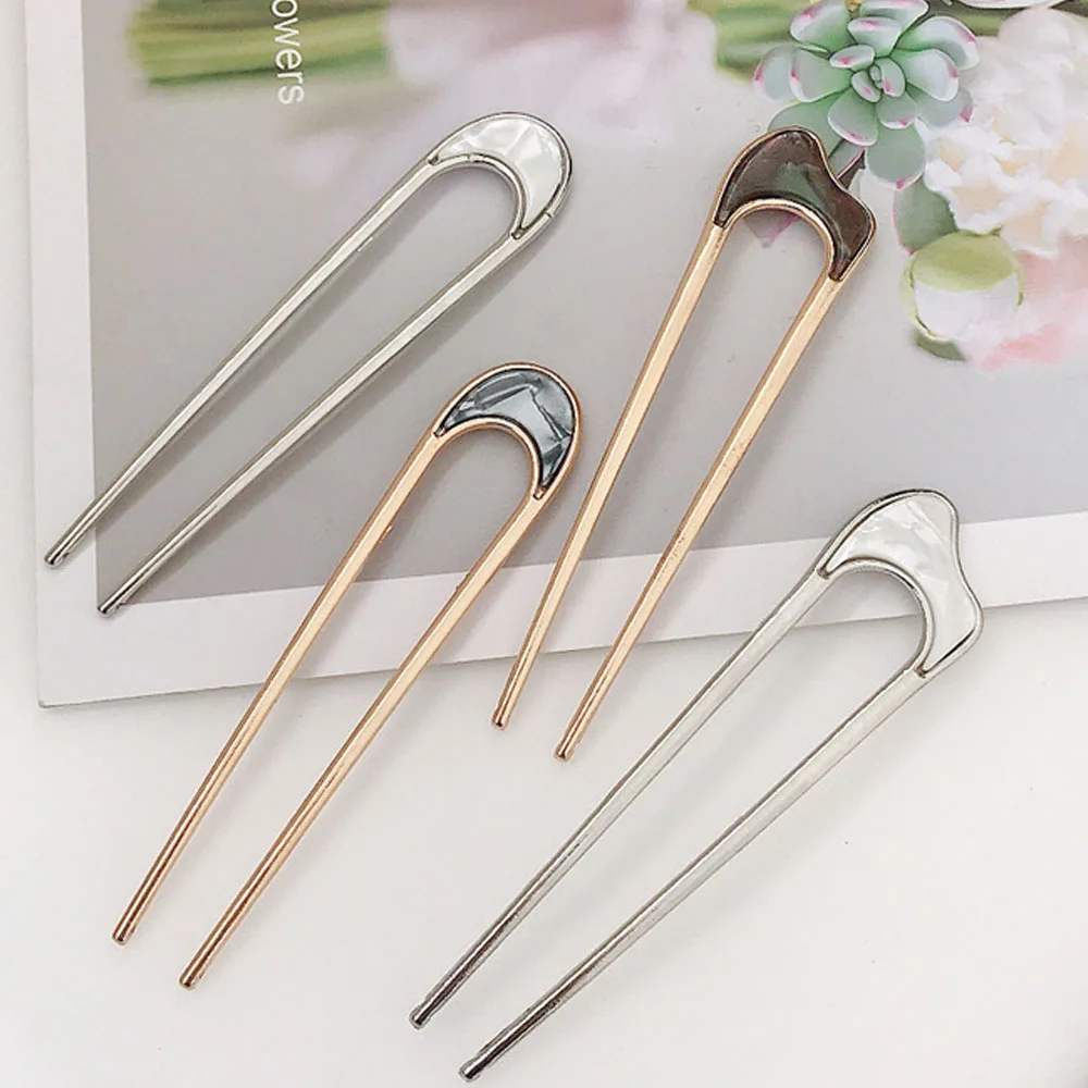 Fashion Luxury Hair Clips Silver Gold Hair Accessories Elegant Enamel ...
