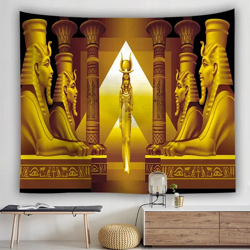Yellow-Ancient-Egypt-Tapestry-Wall-Hanging-Old-Culture-Printed-Hippie ...