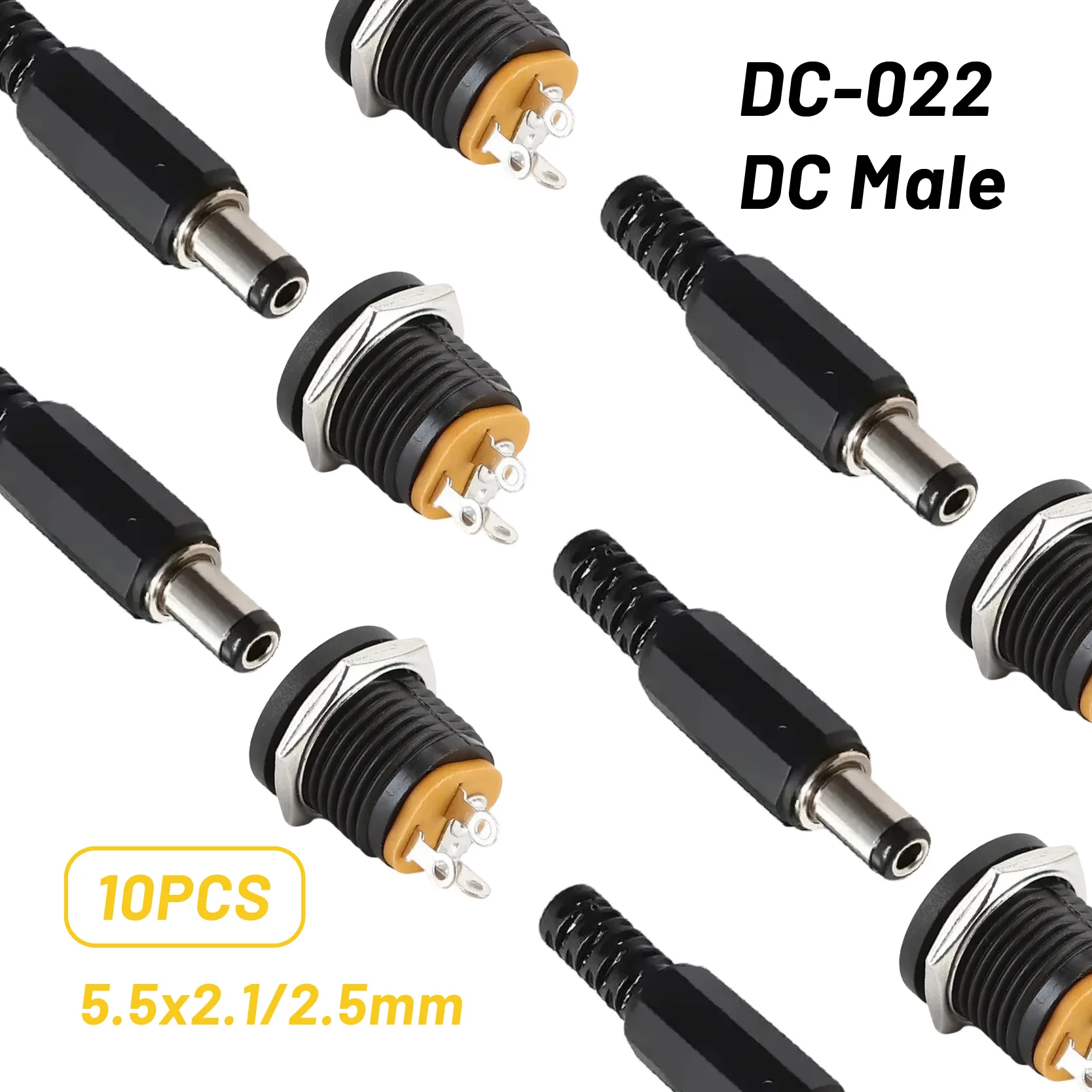 DC-022 prise de courant cc noir 5.5x2.1mm 5.5x2.5mm connecteur femelle ...