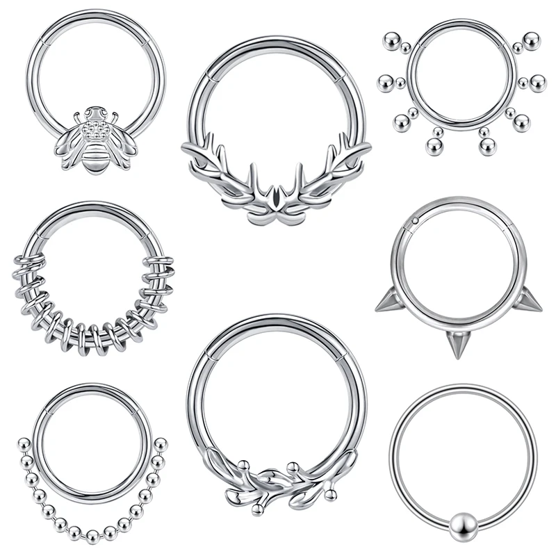 AOEDEJ-16G-Antlers-Nose-Piercing-Women-Stainless-Steel-Leaf-Chain ...