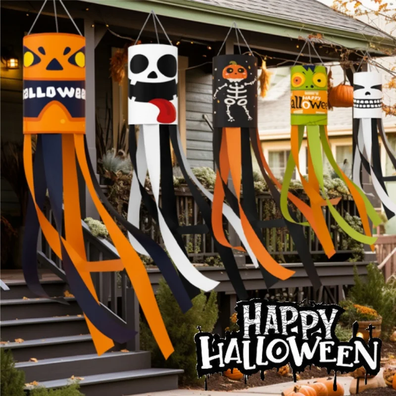 Halloween Windsock Flag Ghost Mummy Pumpkin Skeleton Windsock Wind ...