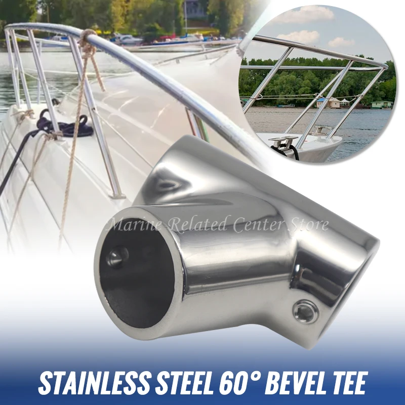 22mm/25mm/30mm/32mm Boat Hand Rail Fitting 60 Degree Tee 316 Marine ...