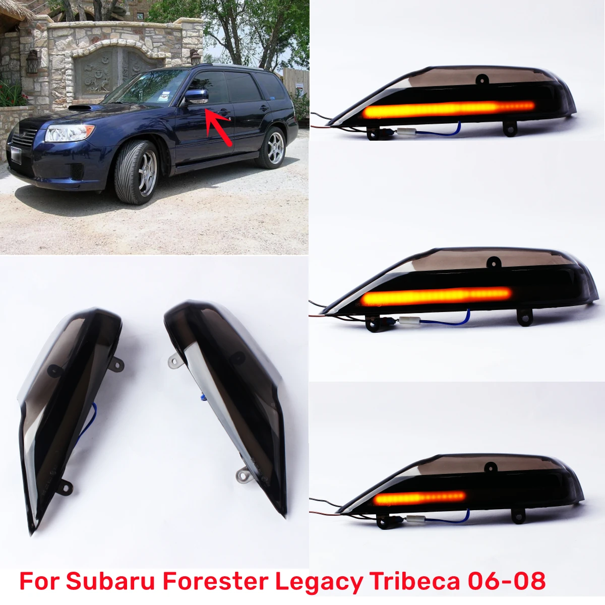 For Subaru Forester Outback Legacy Rearview Mirror Repeater Lamp 2003 ...