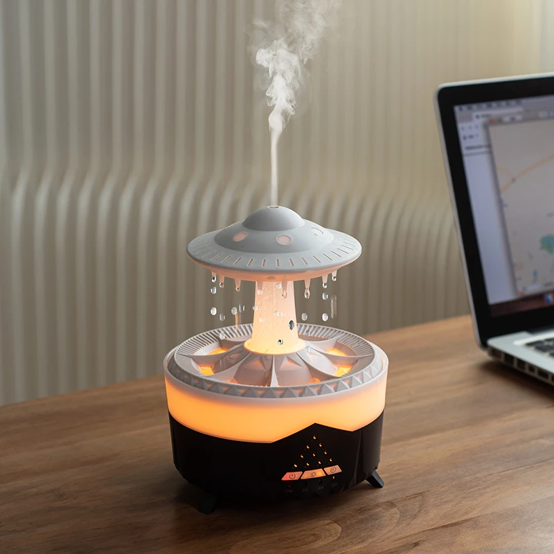 UFO-Rain-Cloud-Smart-Air-Humidifier-Flame-Diffuser-Humidifier-Essential ...