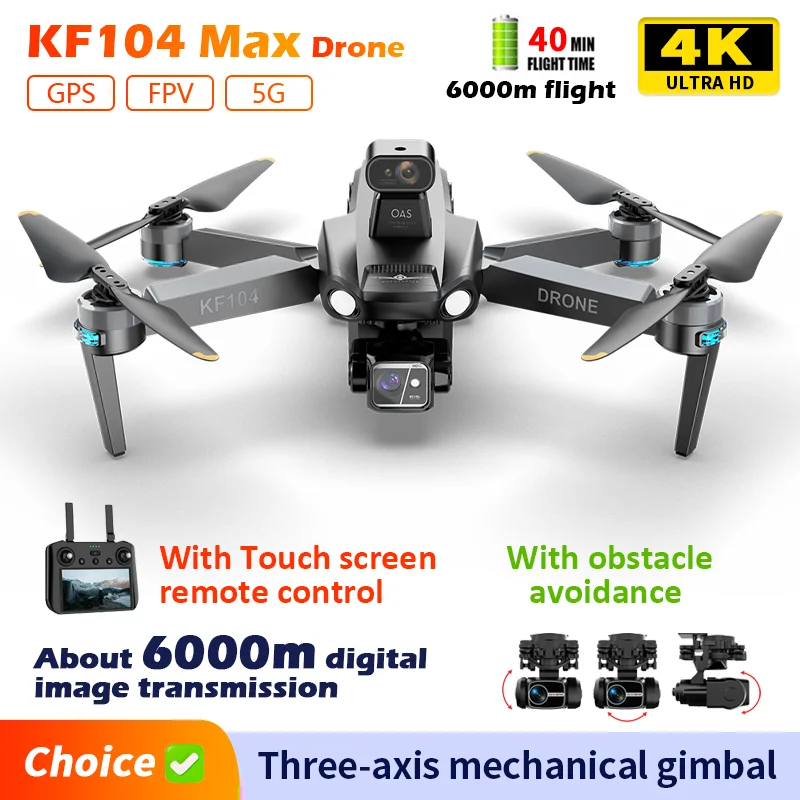 2024-New-Screen-Control-KF104-Max-Drone-Cool-advanced-GPS-Intelligent ...