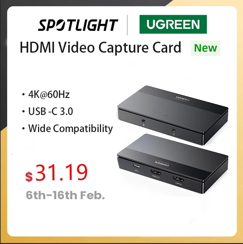 Novo-UGREEN-HDMI-para-USB-Type-C-Video-Capture-Card-Grabber-Box-para ...