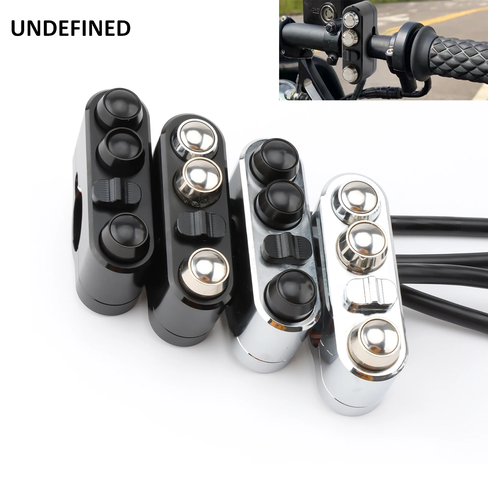 1X Motorycle 1" 25mm Handlebar Control Switch Horn Light Turn Signal ...