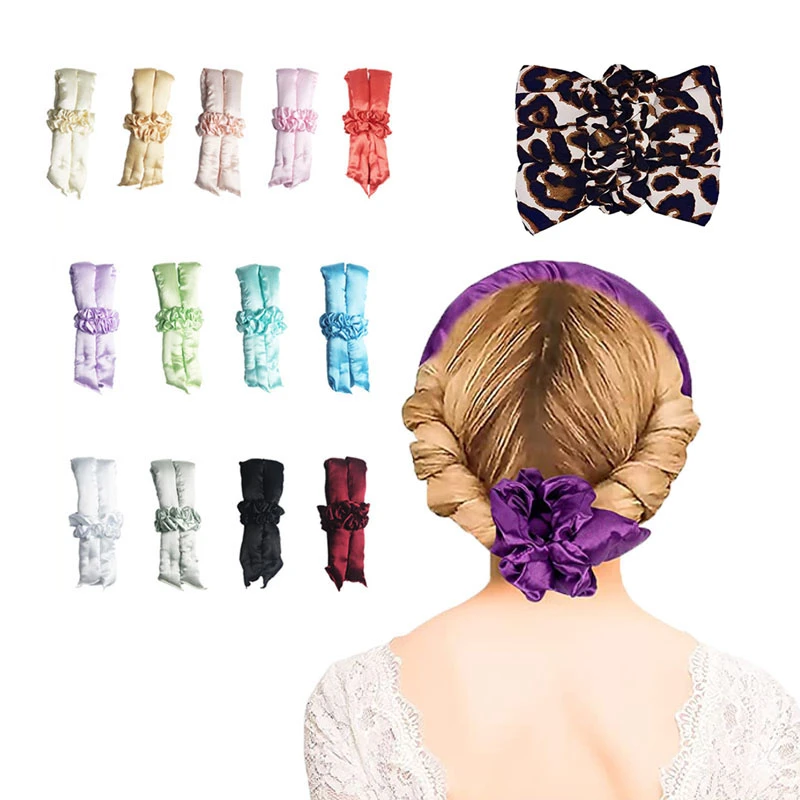 Heatless Hair Curlers Curling Iron Headband Lazy Curler Silk Cotton ...