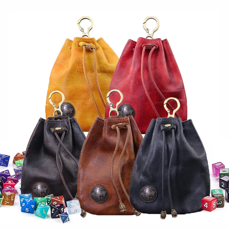 Artificial-Leather-Dice-Bag-Vintage-Waist-Bag-Japanese-Style-Drawstring ...