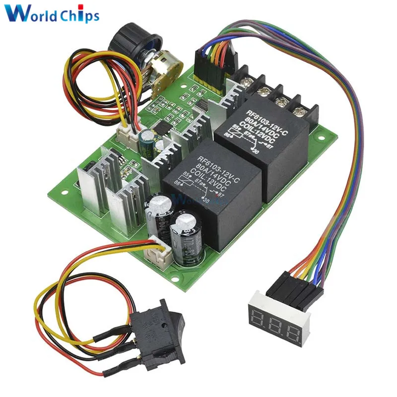 Dc10-50v 40a Pwm Motor Speed Controller Led Digital Display With Reversible 0-100% Adjustable ...