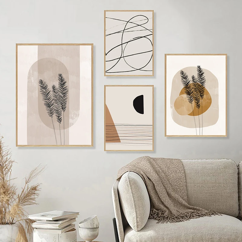 Aesthetic High Quality Prints Light colors boho abstract Line Drawing ...