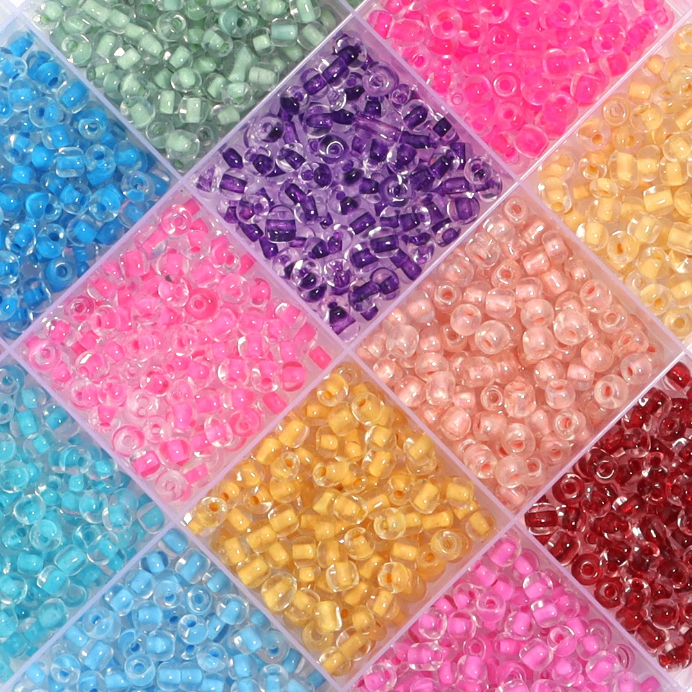 160/800pcs 4mm Light Color Seed Beads Glass Seed Beads Transparent ...