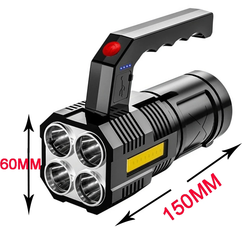 Torches & Headlamps - Torch 4 X LED Multi-Functional Torch Work Lights ...