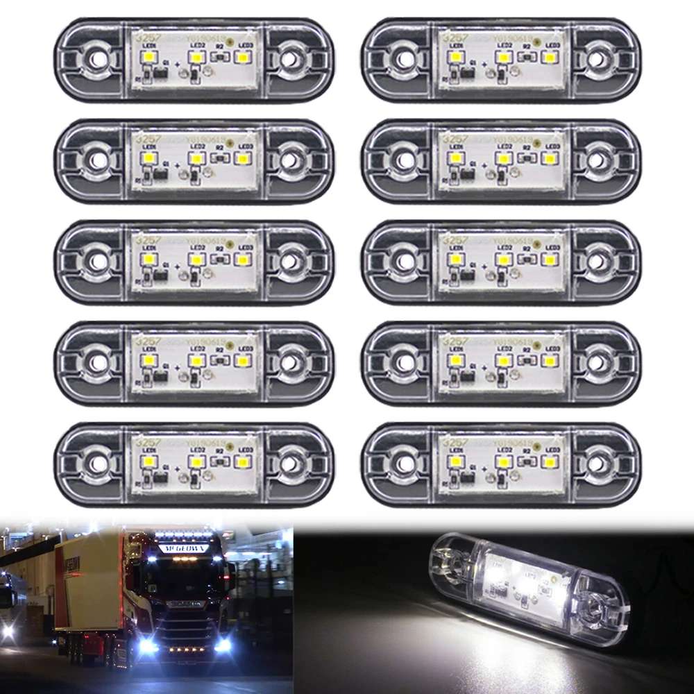 6/10pcs 3 Led External Side Marker Warning Tail Light Lamp Clearance ...