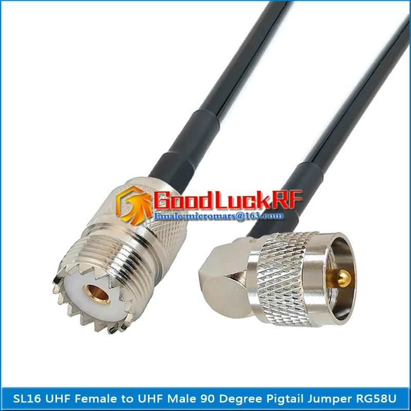 SL16 UHF Male Right Angle 90 Degree to UHF Female Connector Pigtail ...