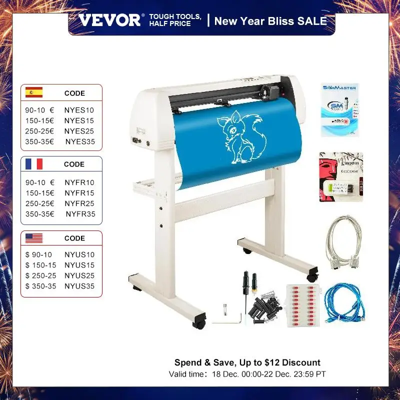 VEVOR-34-Inch-Vinyl-Cutter-Machine-with-20-Blades-Paper-Feed-870mm ...