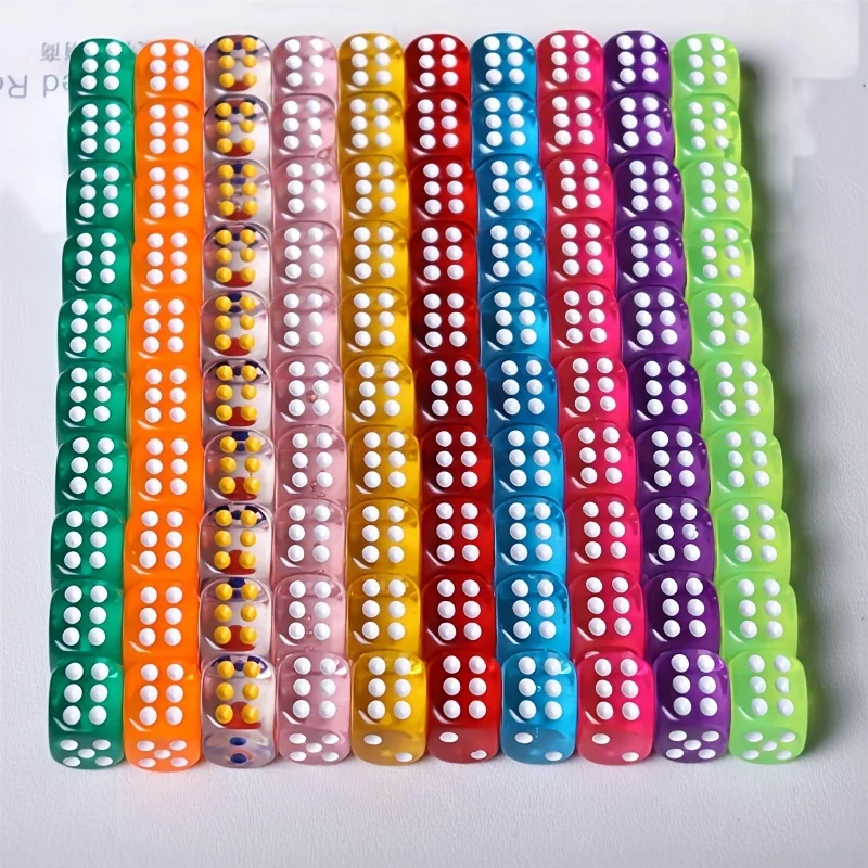 100pc-Colorful-6-Sided-Game-Dice-Set-for-Kids-and-Adults-Perfect-for ...