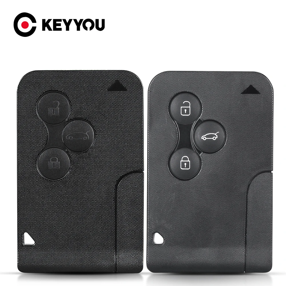 KEYYOU Replacement Smart Card Key Shell For Renault Clio Logan Megane 2 ...
